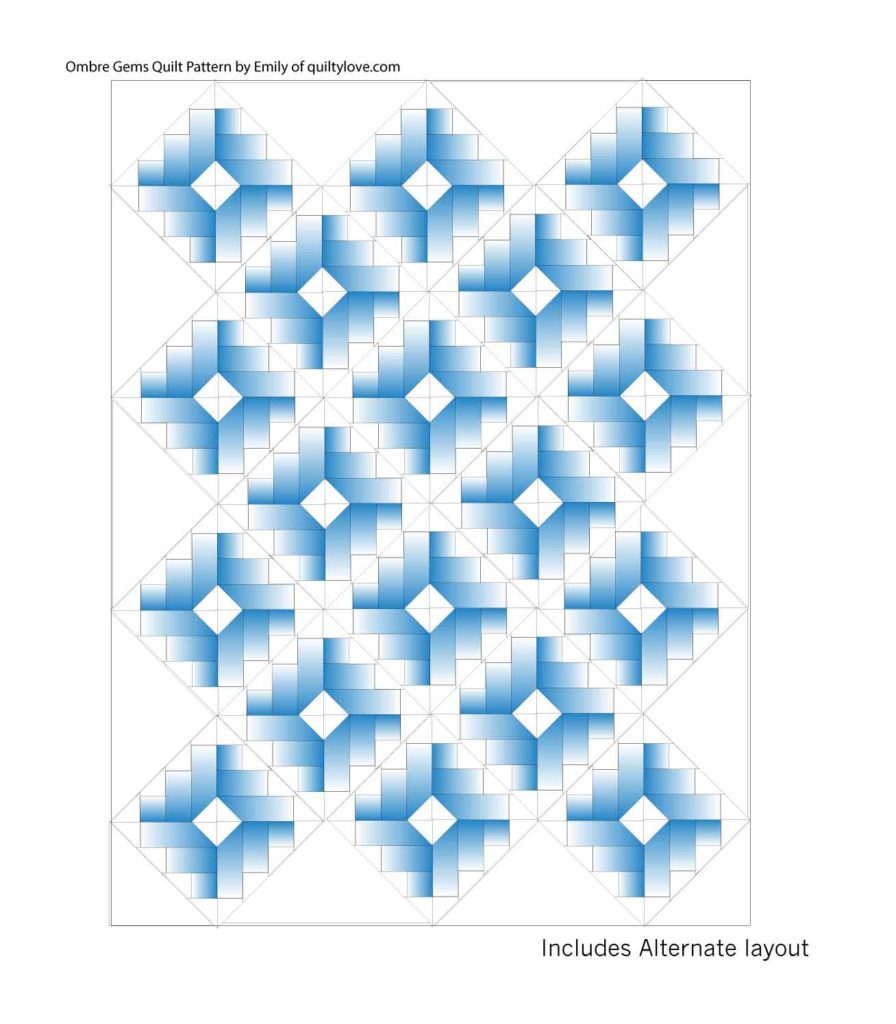 Ombre Gems Quilt Pattern - Quilty Love