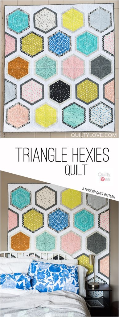 Triangle Hexies - The cotton and Steel one - Quilty Love