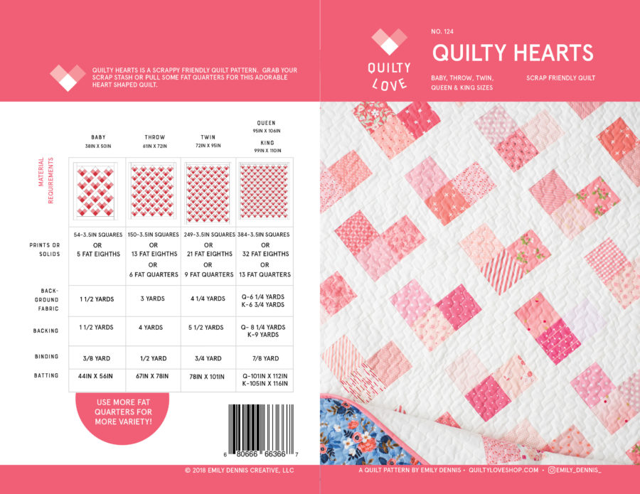 Quilty Hearts Quilt Pattern - A scrappy quilt - Quilty Love