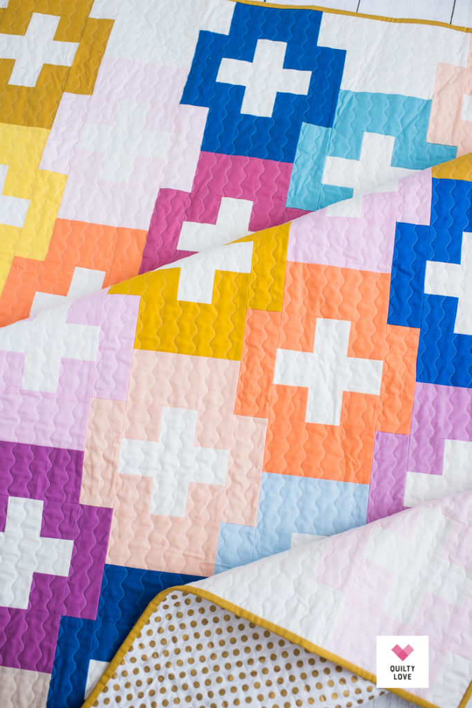 Plus and Minus quilt pattern-The bright solids one - Quilty Love