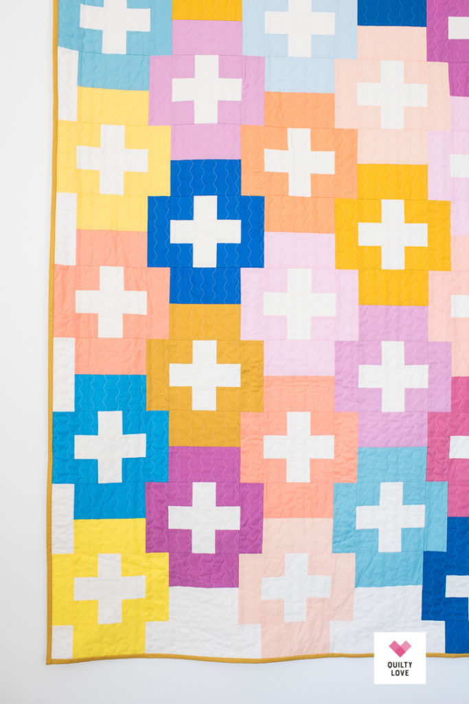 Plus and Minus quilt pattern-The bright solids one - Quilty Love