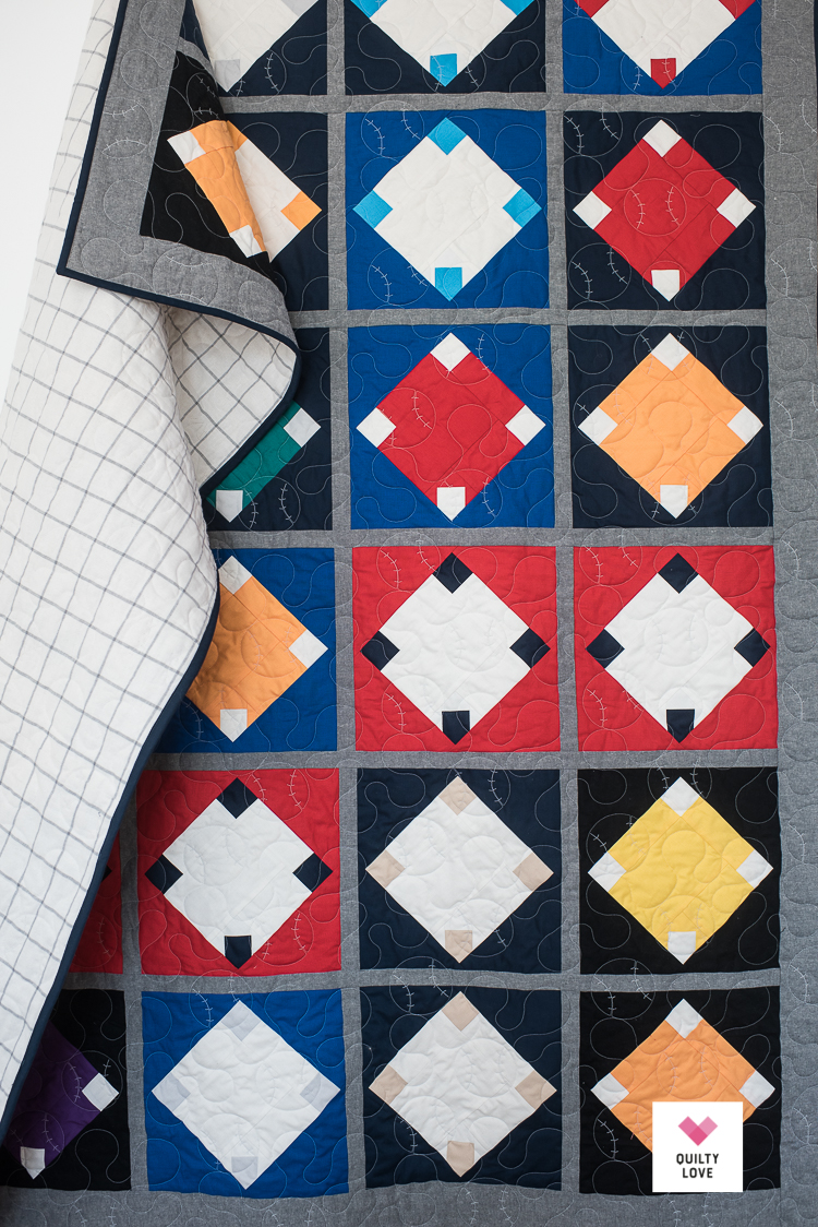 Home Run Quilt - A baseball quilt pattern - Quilty Love