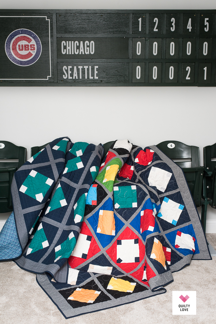 Home Run Quilt - A baseball quilt pattern - Quilty Love