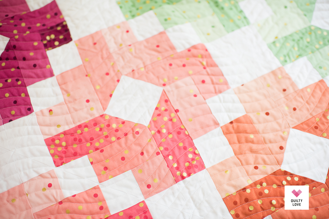 Confetti Ombre Gems Quilt Pattern - A colorful rainbow quilt - Quilty Love