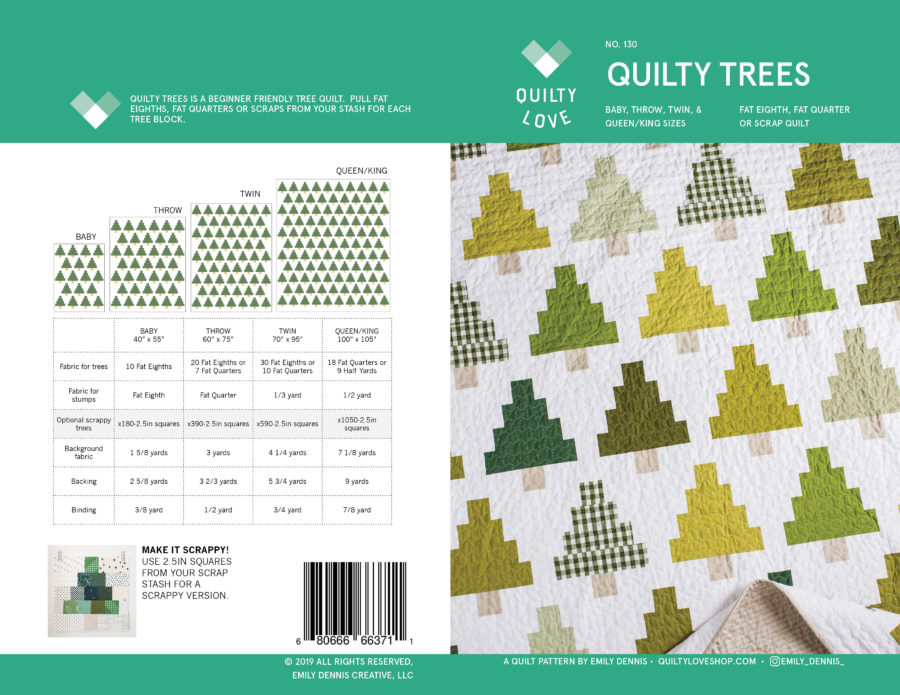 Quilty Trees - A scrappy friendly tree quilt pattern - Quilty Love