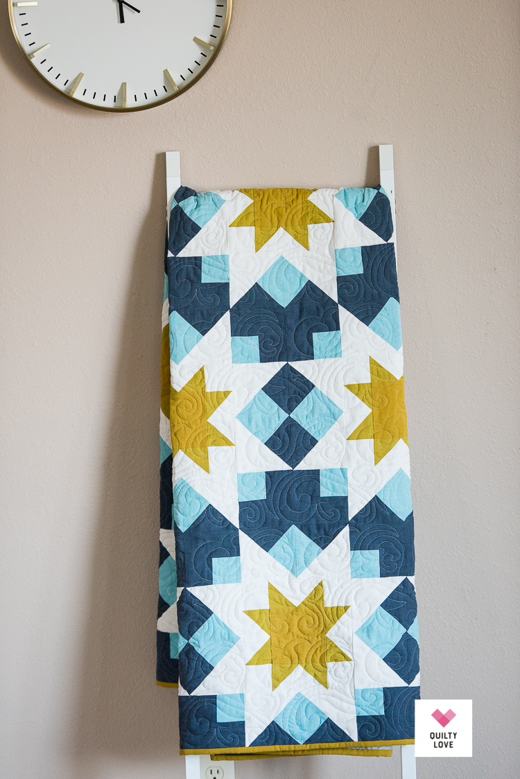 Night Stars Quilt - A bold star quilt pattern - Quilty Love