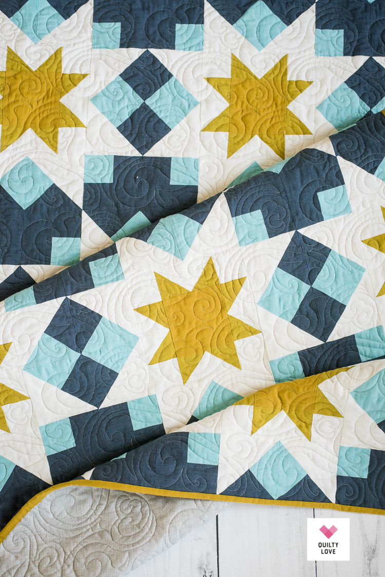 Night Stars Quilt - A bold star quilt pattern - Quilty Love