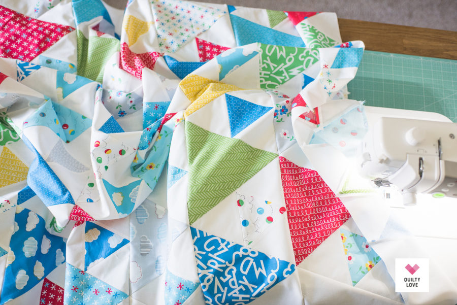Bounce Triangle Peaks quilt - Quilty Love