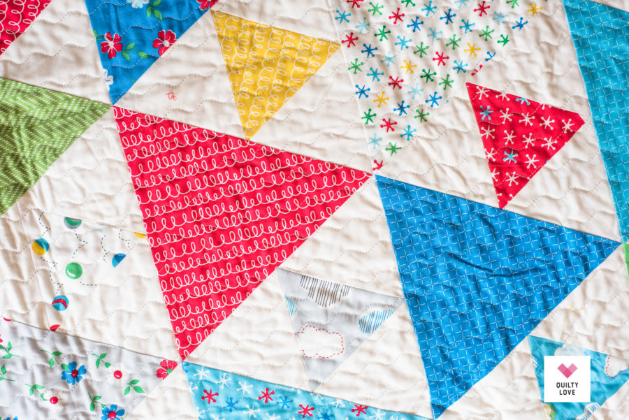 Bounce Triangle Peaks quilt - Quilty Love