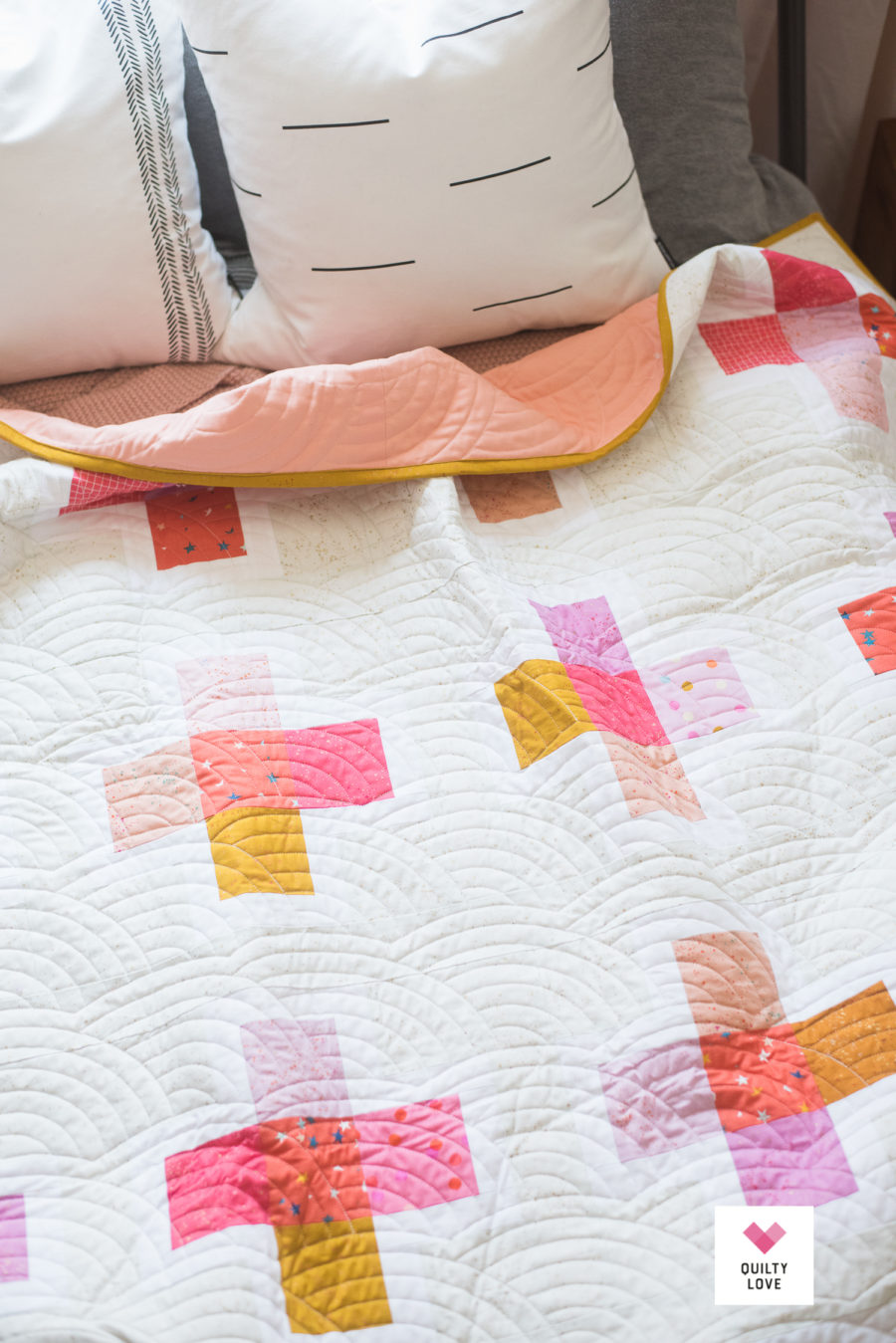 Plus Squared quilt - The scrappy Ruby Star Society one - Quilty Love