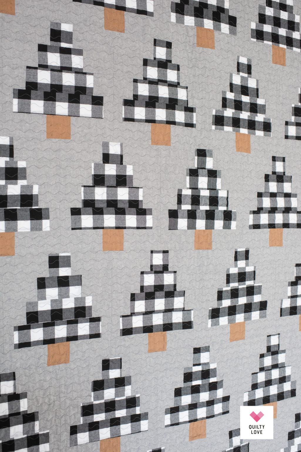 Modern Farmhouse Christmas quilt - Quilty Trees - Quilty Love