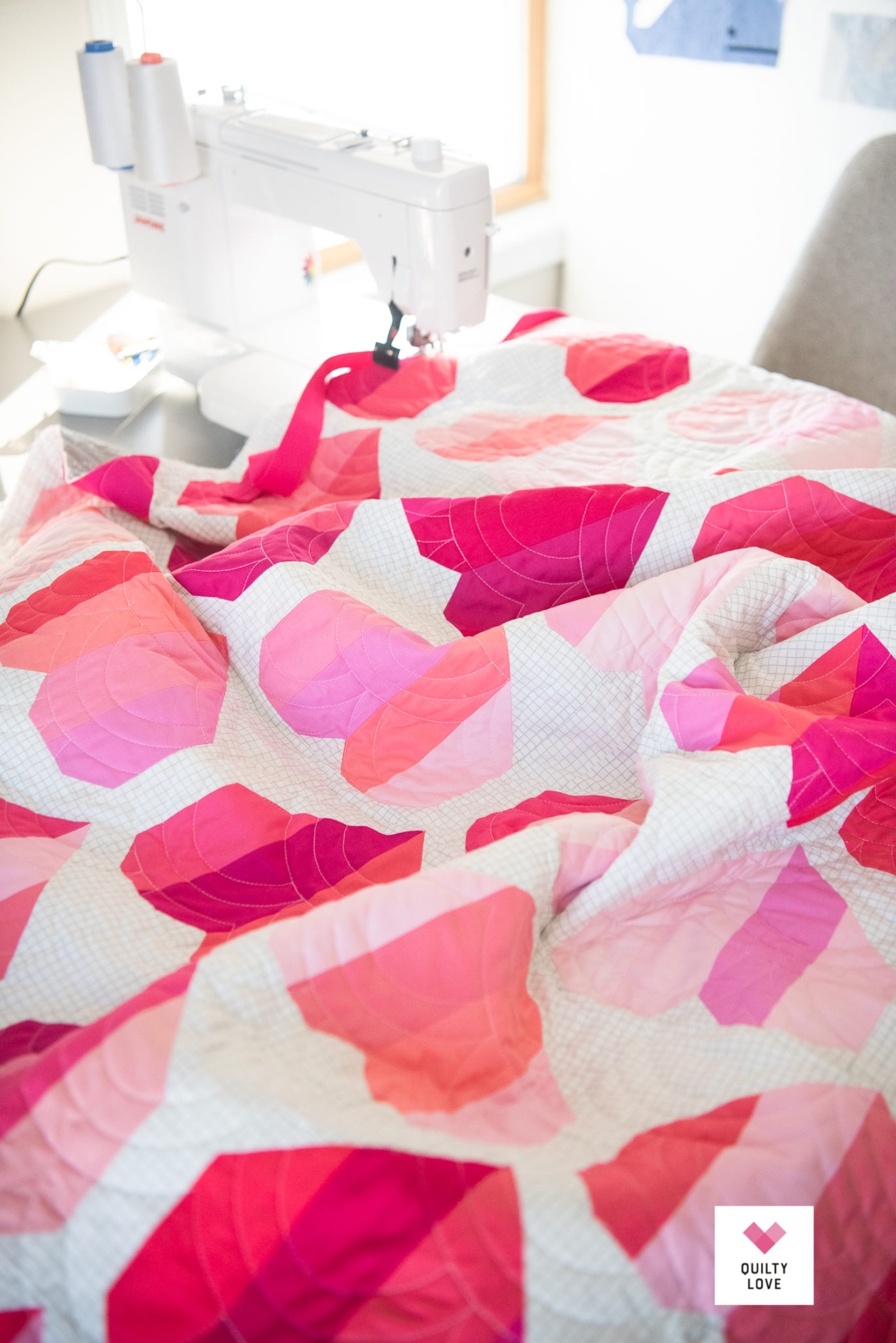 Infinite Hearts Quilt Pattern - A scrappy happy heart quilt - Quilty Love