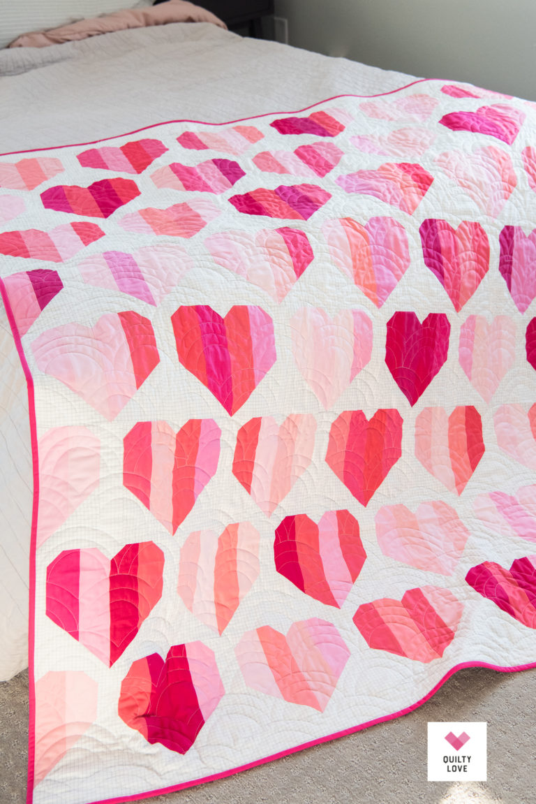Infinite Hearts Quilt Pattern - A scrappy happy heart quilt - Quilty Love