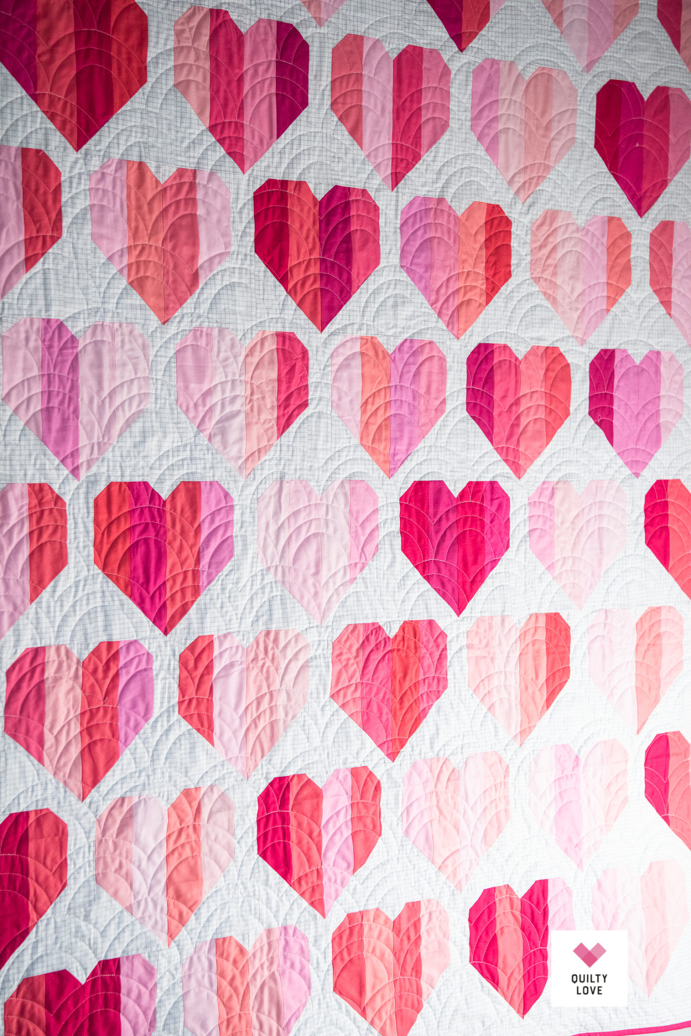 Infinite Hearts Quilt Pattern - A scrappy happy heart quilt - Quilty Love