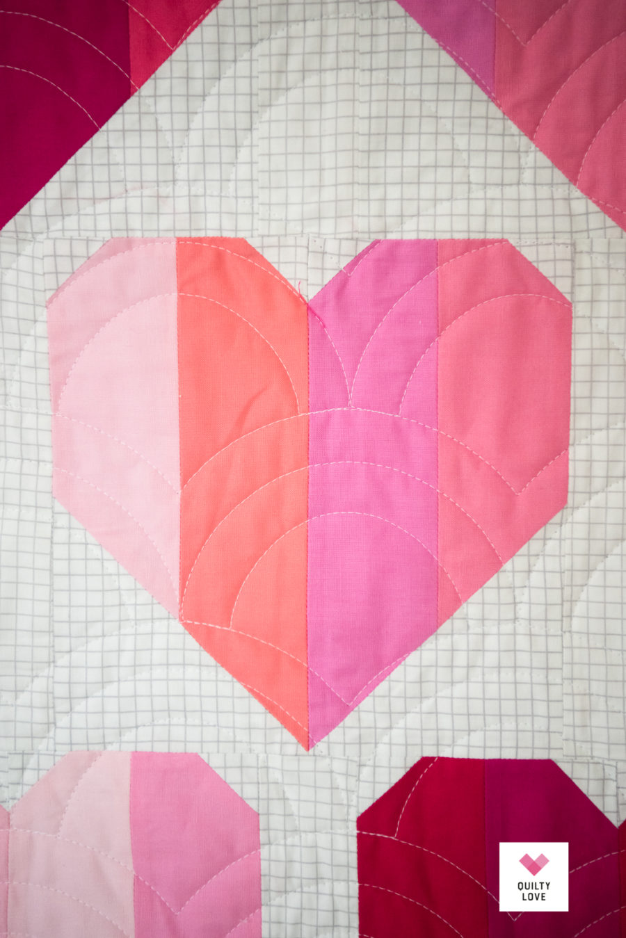Infinite Hearts Quilt Pattern - A scrappy happy heart quilt - Quilty Love