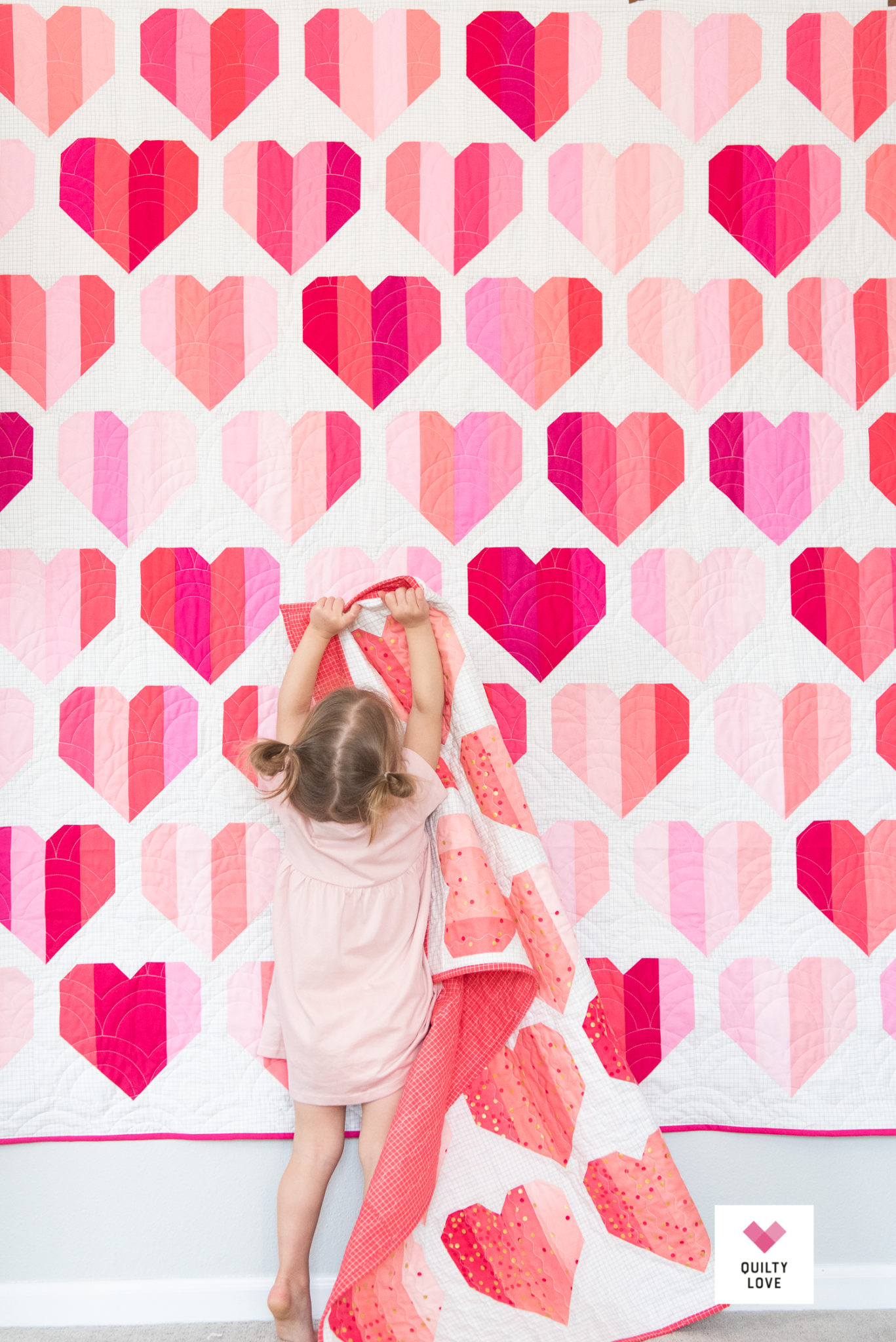 Infinite Hearts Quilt Pattern - A scrappy happy heart quilt - Quilty Love