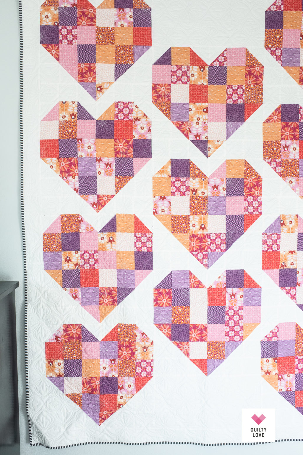Scrappy Hearts Quilt Pattern - Quilty Love