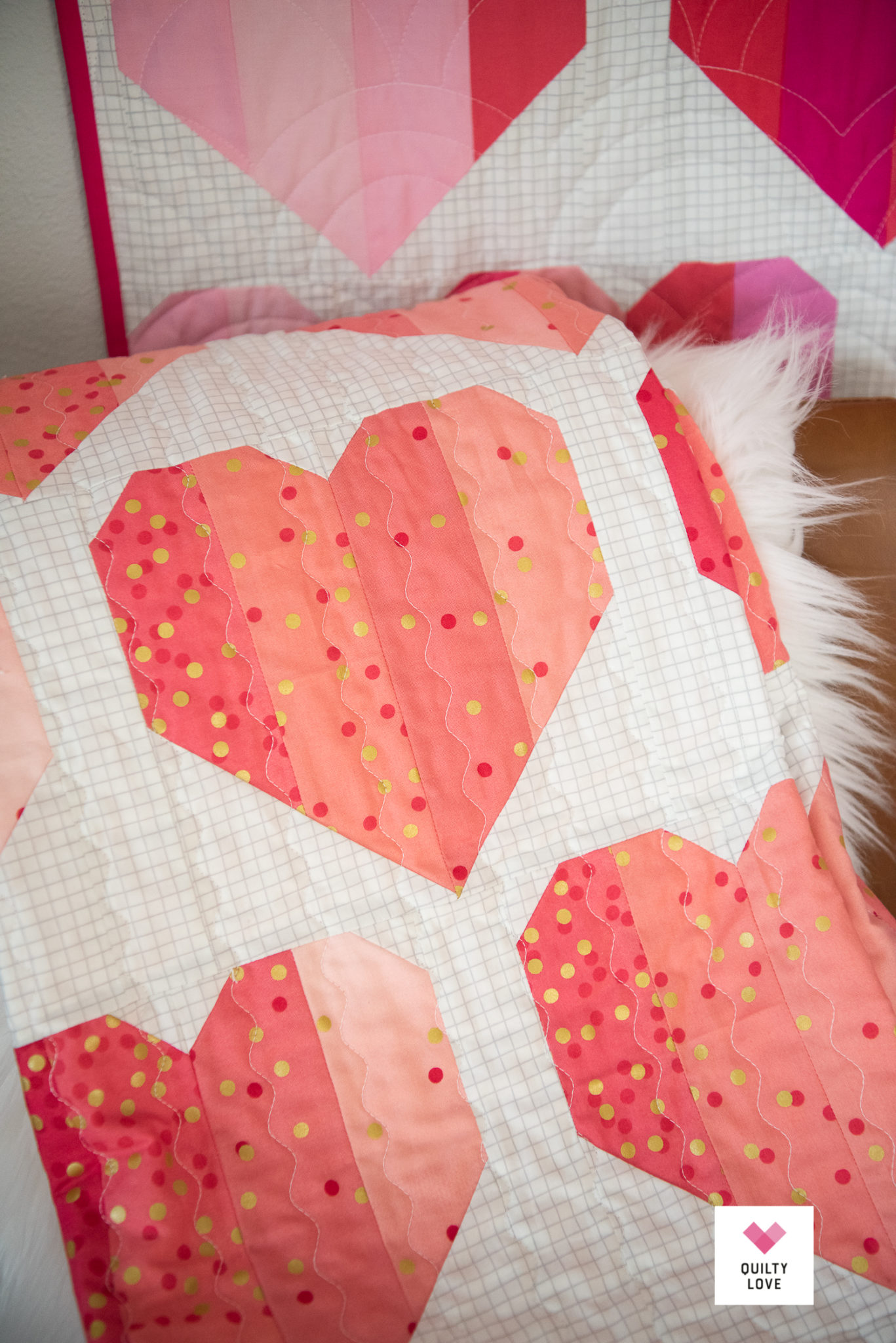 The Ombre Infinite Hearts Baby Quilt - Quilty Love