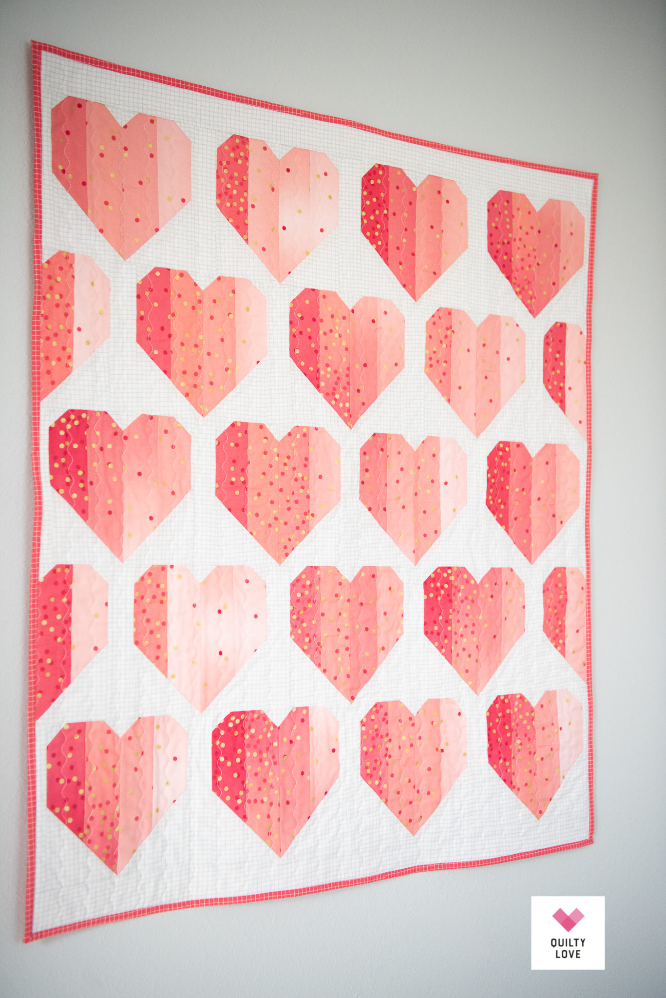 The Ombre Infinite Hearts Baby Quilt - Quilty Love