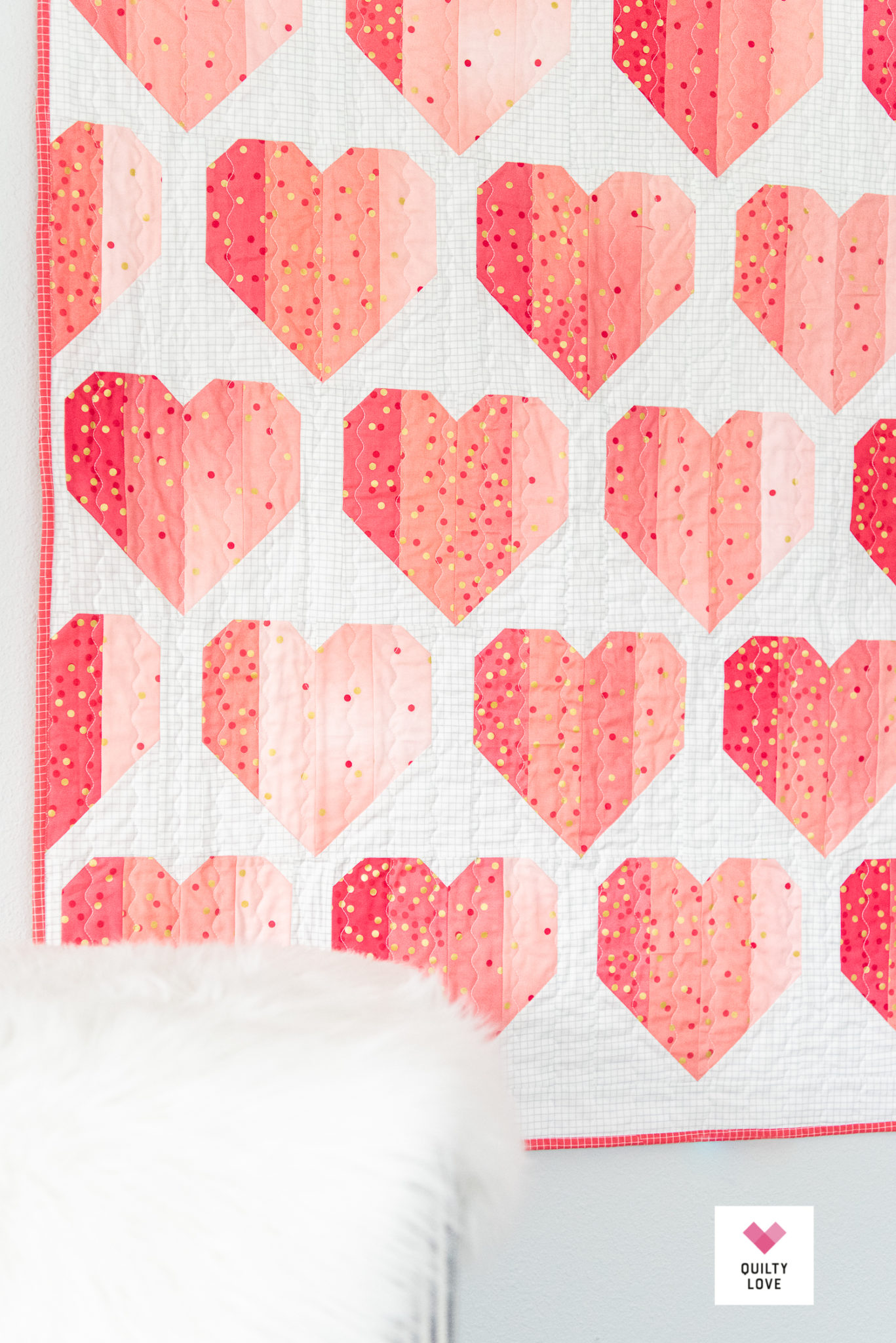 The Ombre Infinite Hearts Baby Quilt - Quilty Love