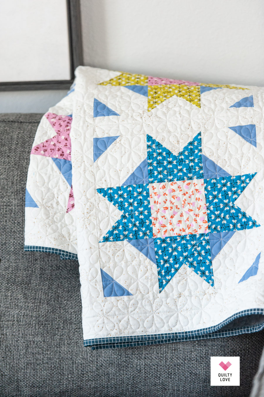 Compass Star Baby quilt - The Ruby Star Society one - Quilty Love