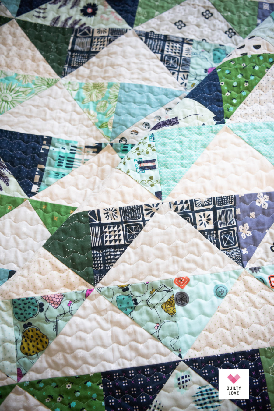 Scrappy Patchwork Flying Geese quilt - A stash buster - Quilty Love