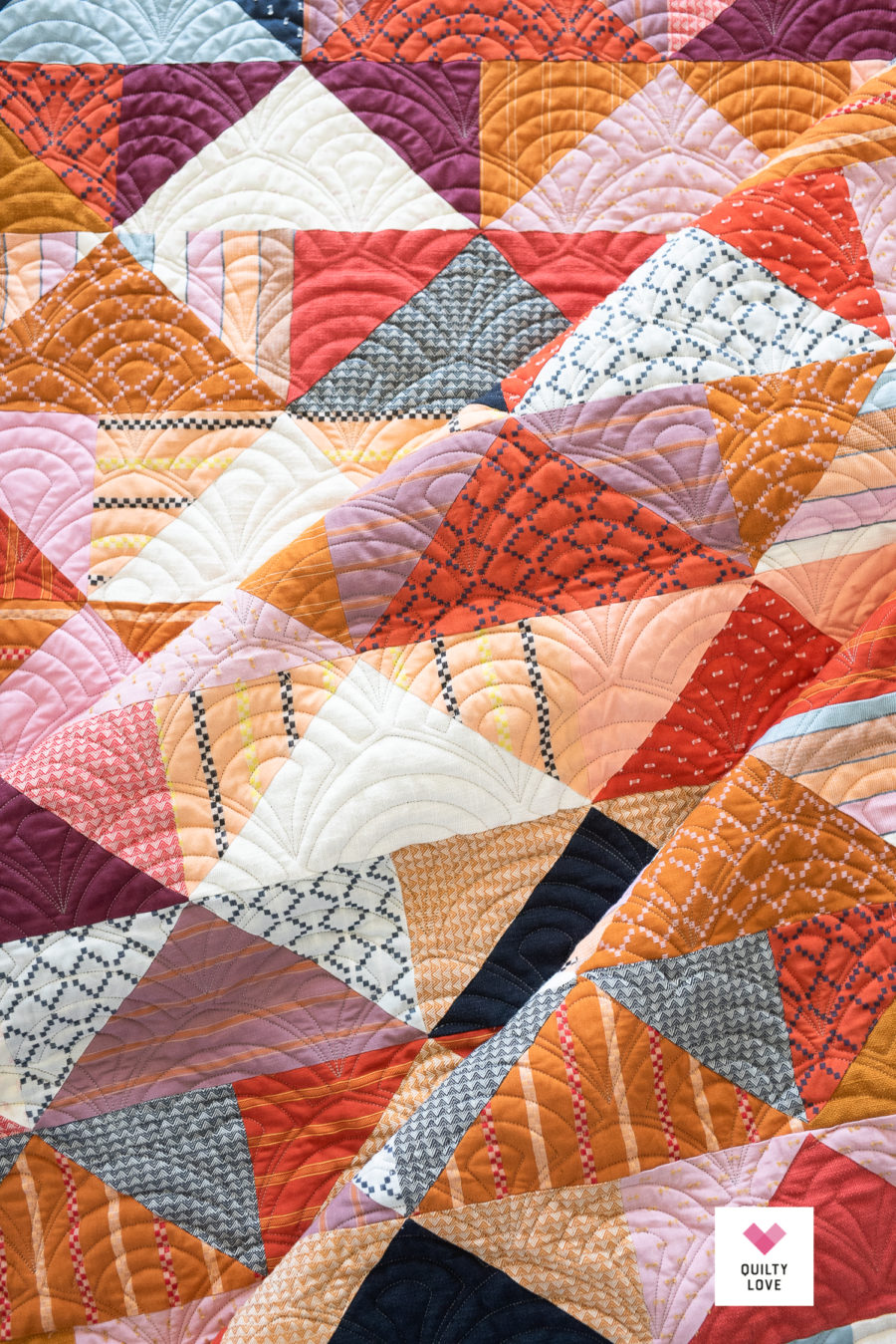 Warp and Weft Patchwork Flying Geese Quilt - Quilty Love