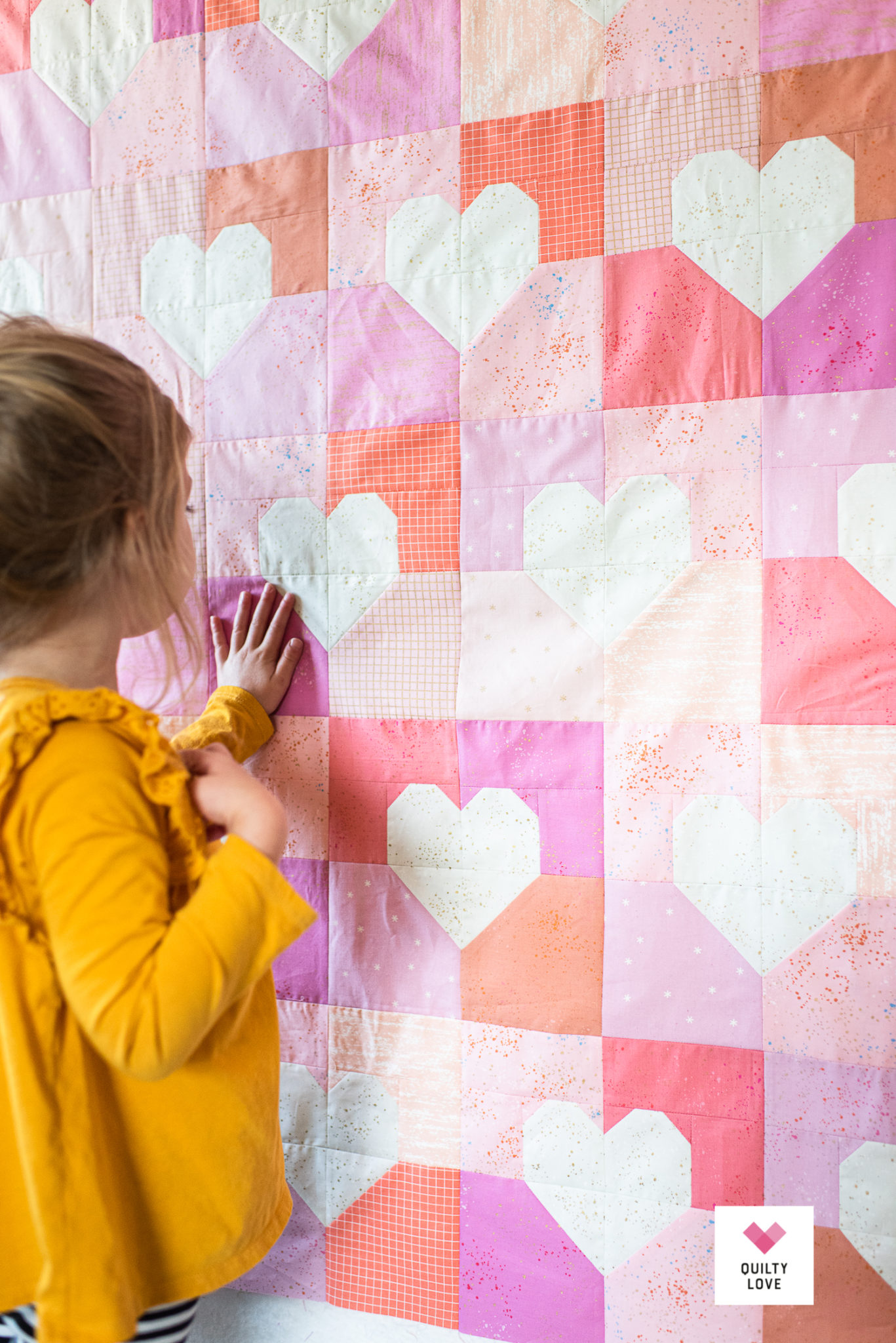 Scrappy Patchwork Hearts Quilt - Quilty Love
