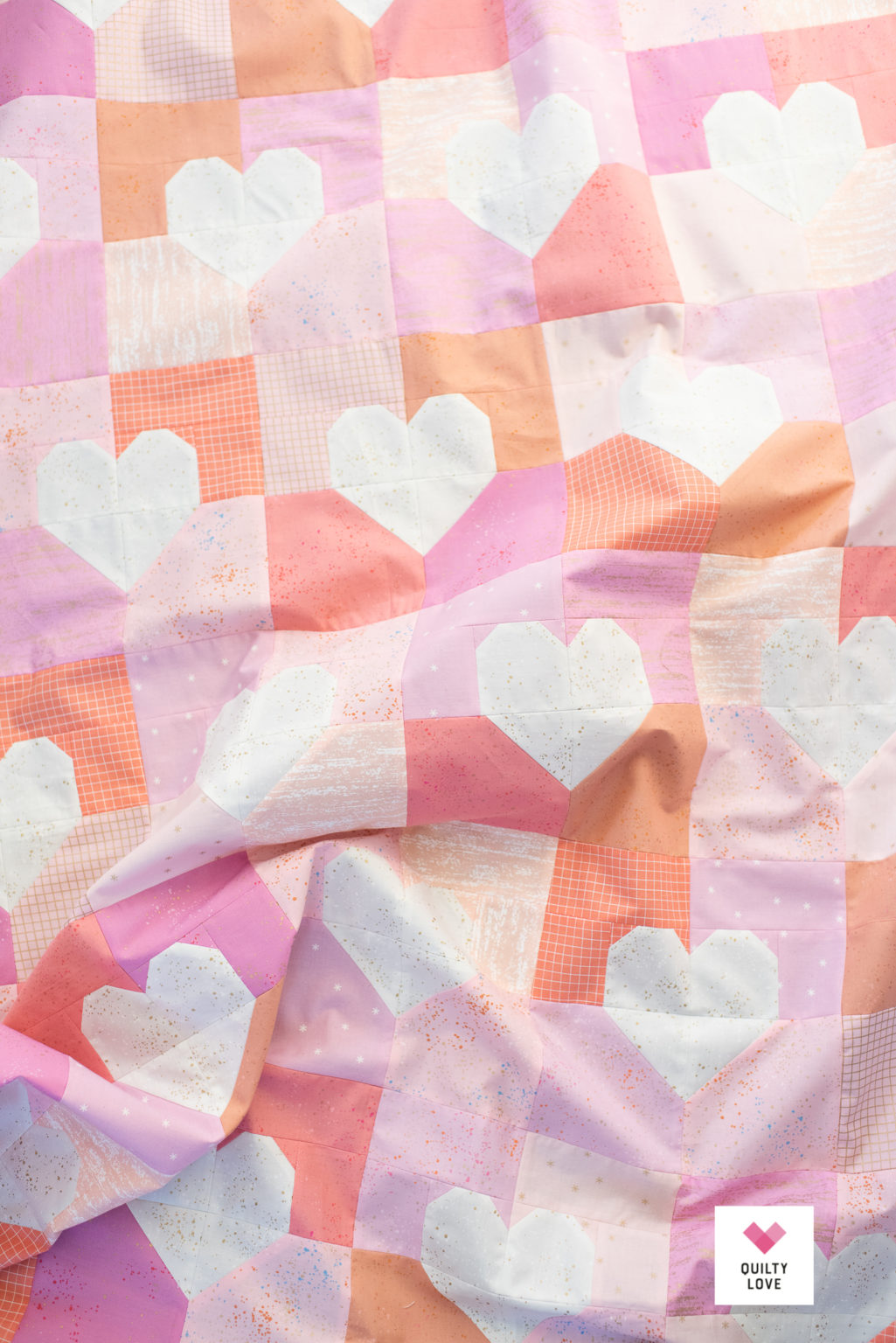Scrappy Patchwork Hearts Quilt - Quilty Love