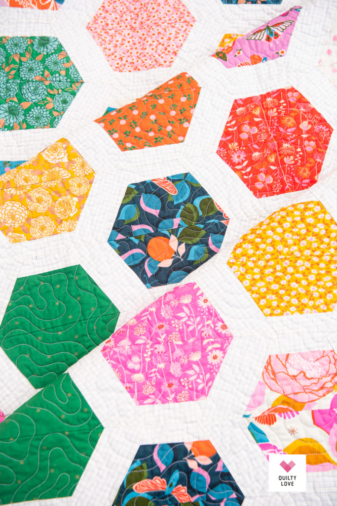 Hexie Framed Quilt - The Stay Gold One - Quilty Love