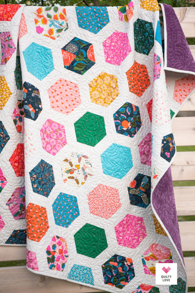 Hexie Framed Quilt - The Stay Gold One - Quilty Love