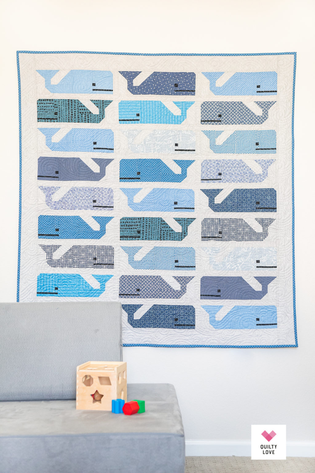 Preppy the Whale Baby Quilt - Quilty Love