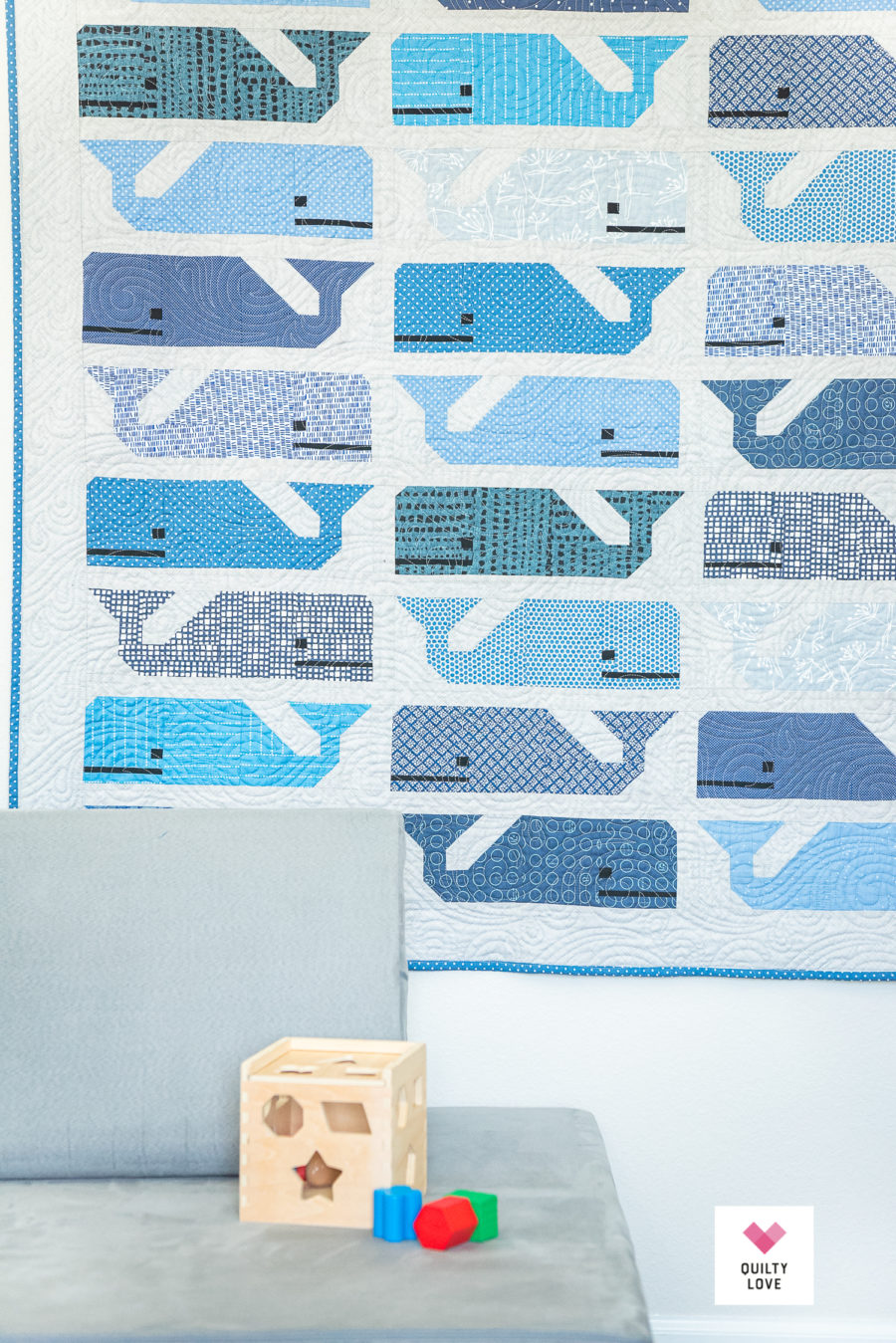 Preppy the Whale Baby Quilt - Quilty Love