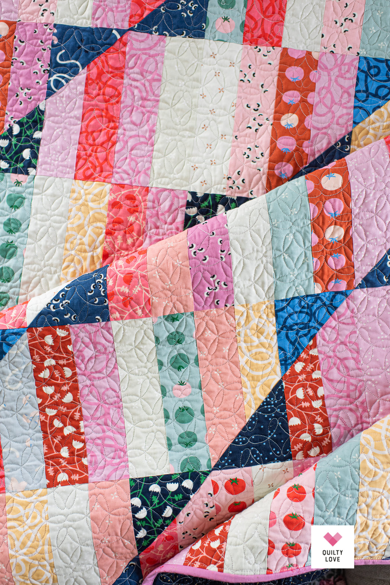 Tomato Tomahto Happy Stripes Quilt - Quilty Love