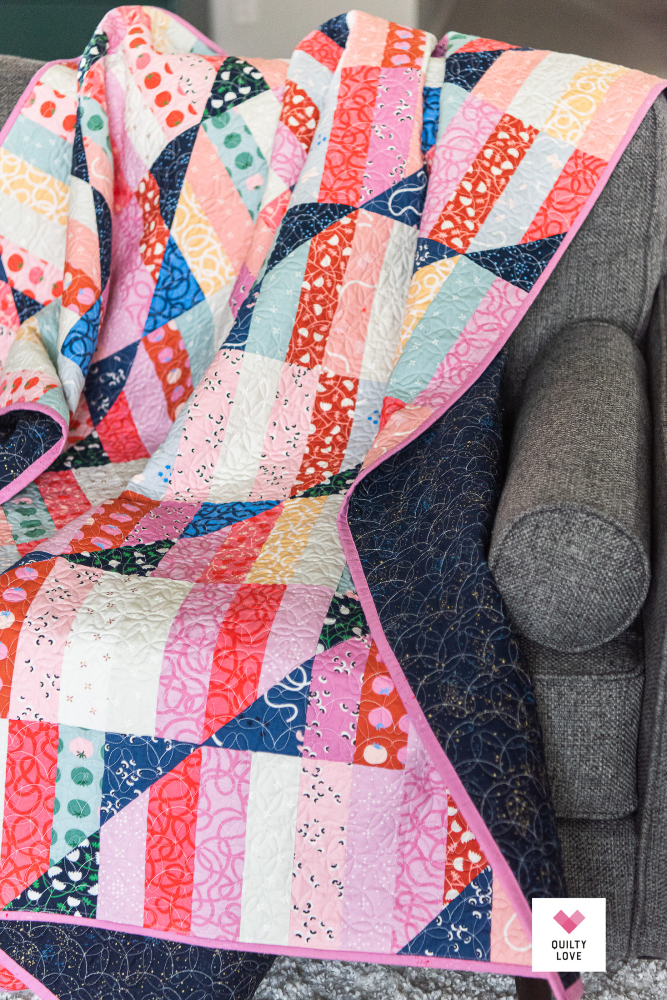 Tomato Tomahto Happy Stripes Quilt - Quilty Love