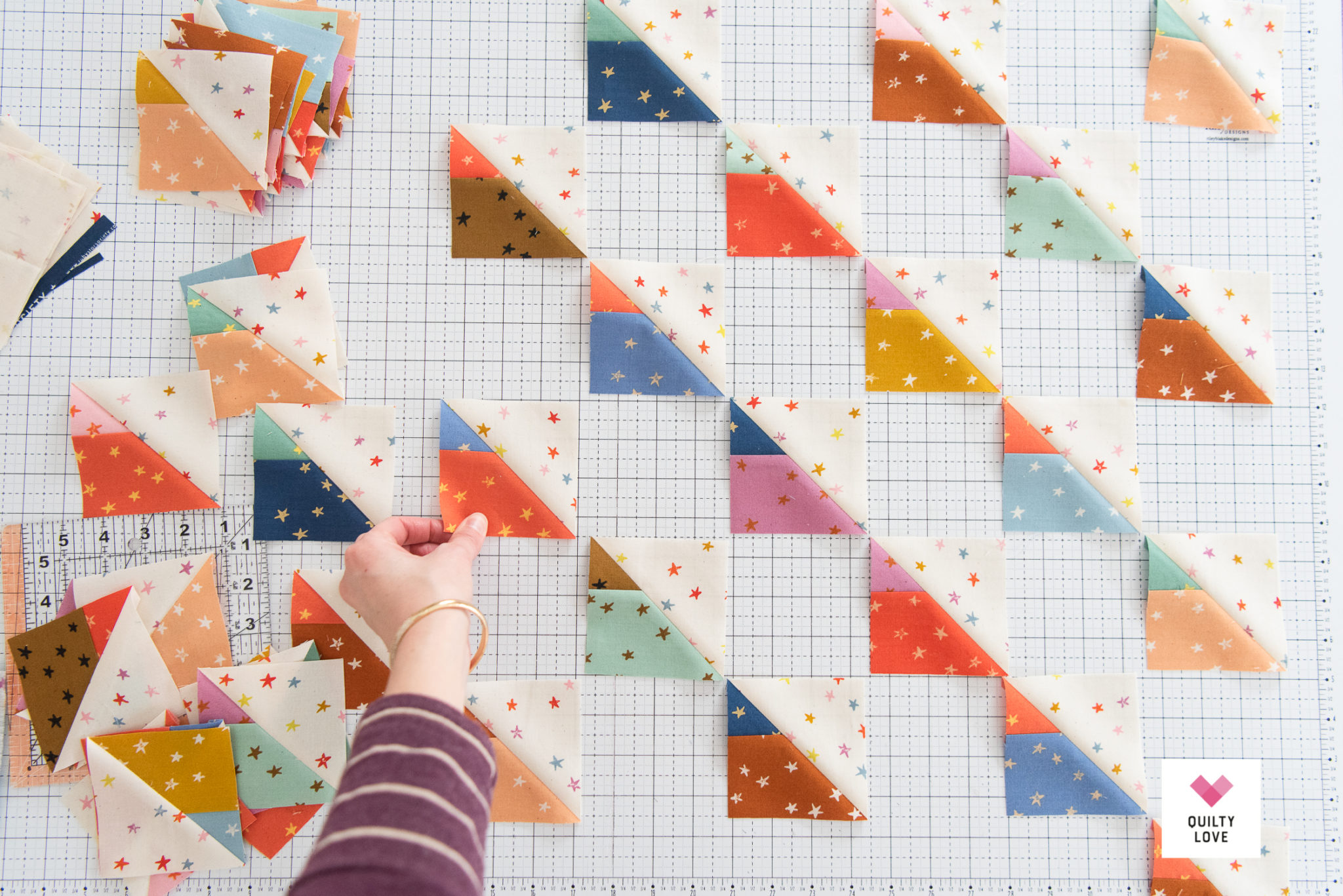 Happy Stripes quilt pattern - Starry Fabrics Stash Buster - Quilty Love