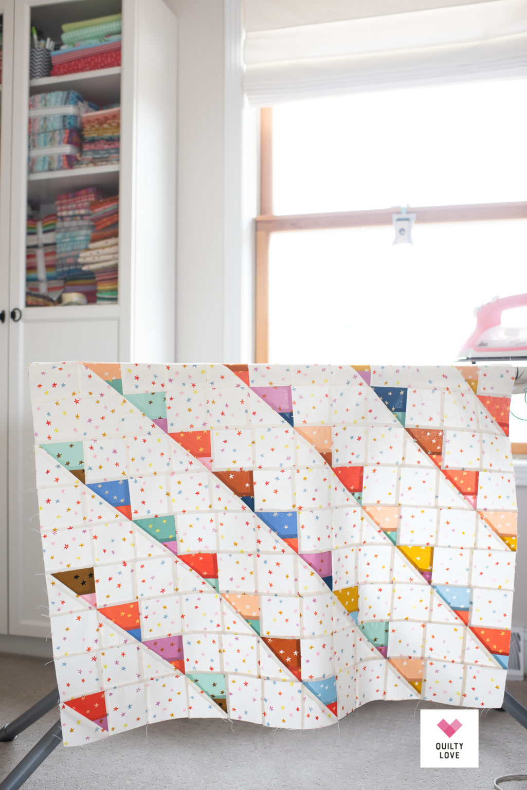 Happy Stripes quilt pattern - Starry Fabrics Stash Buster - Quilty Love