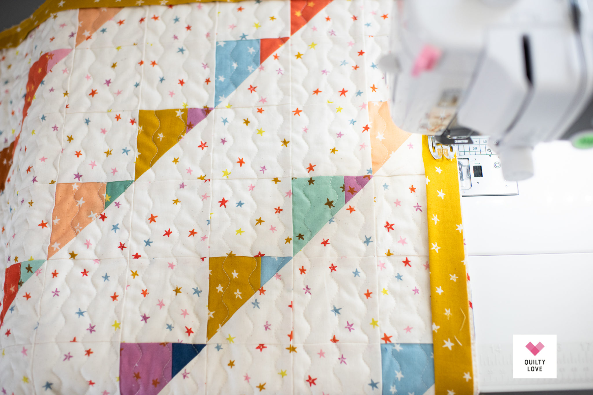 Happy Stripes quilt pattern - Starry Fabrics Stash Buster - Quilty Love