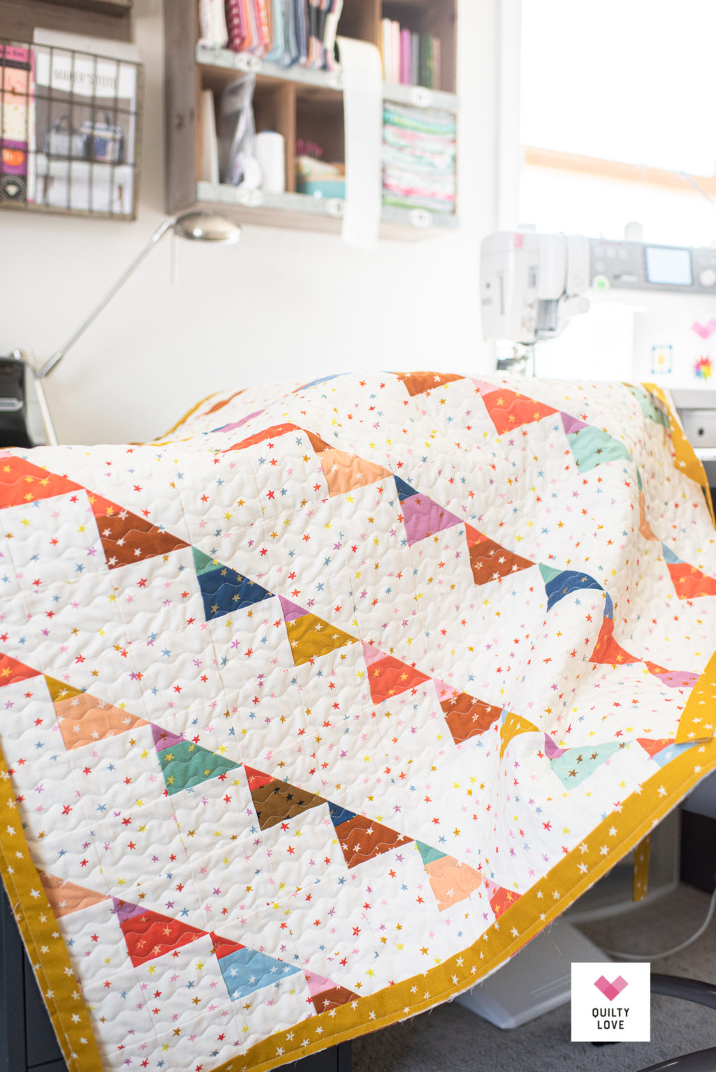 Happy Stripes quilt pattern - Starry Fabrics Stash Buster - Quilty Love