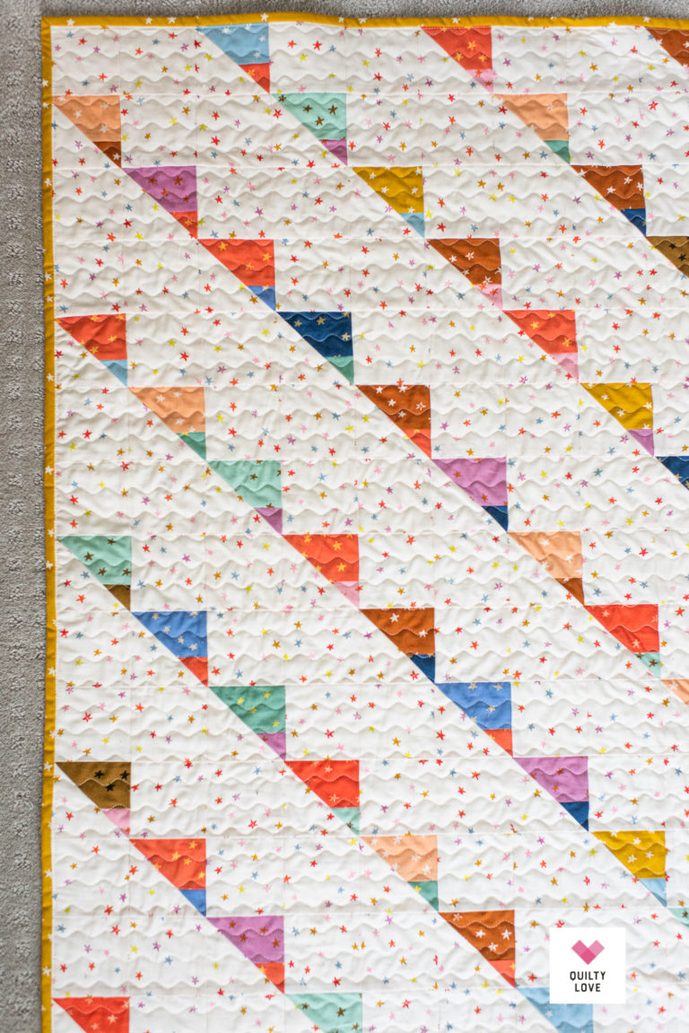 Happy Stripes quilt pattern - Starry Fabrics Stash Buster - Quilty Love