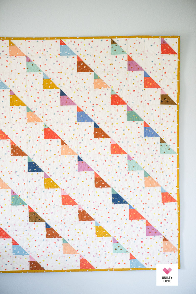Happy Stripes quilt pattern - Starry Fabrics Stash Buster - Quilty Love