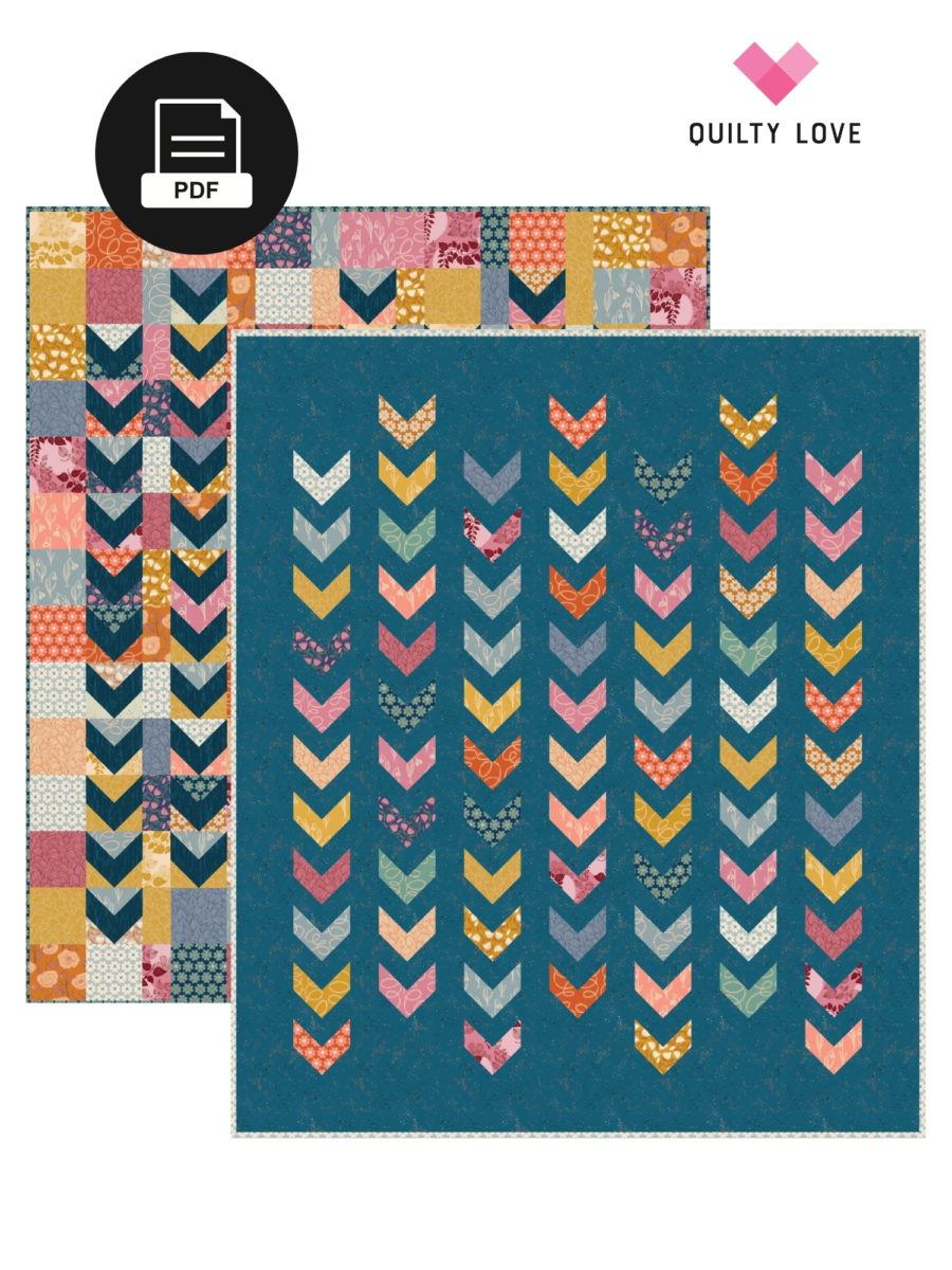 Scrappy Arrows Quilt Pattern - Unruly Nature Fabric - Quilty Love