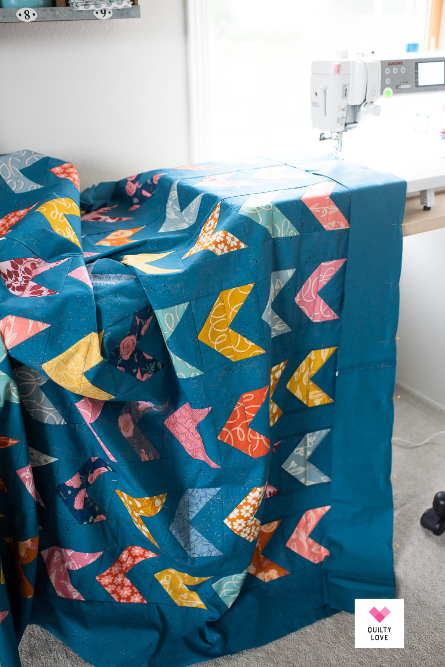 Scrappy Arrows Quilt Pattern - Unruly Nature Fabric - Quilty Love