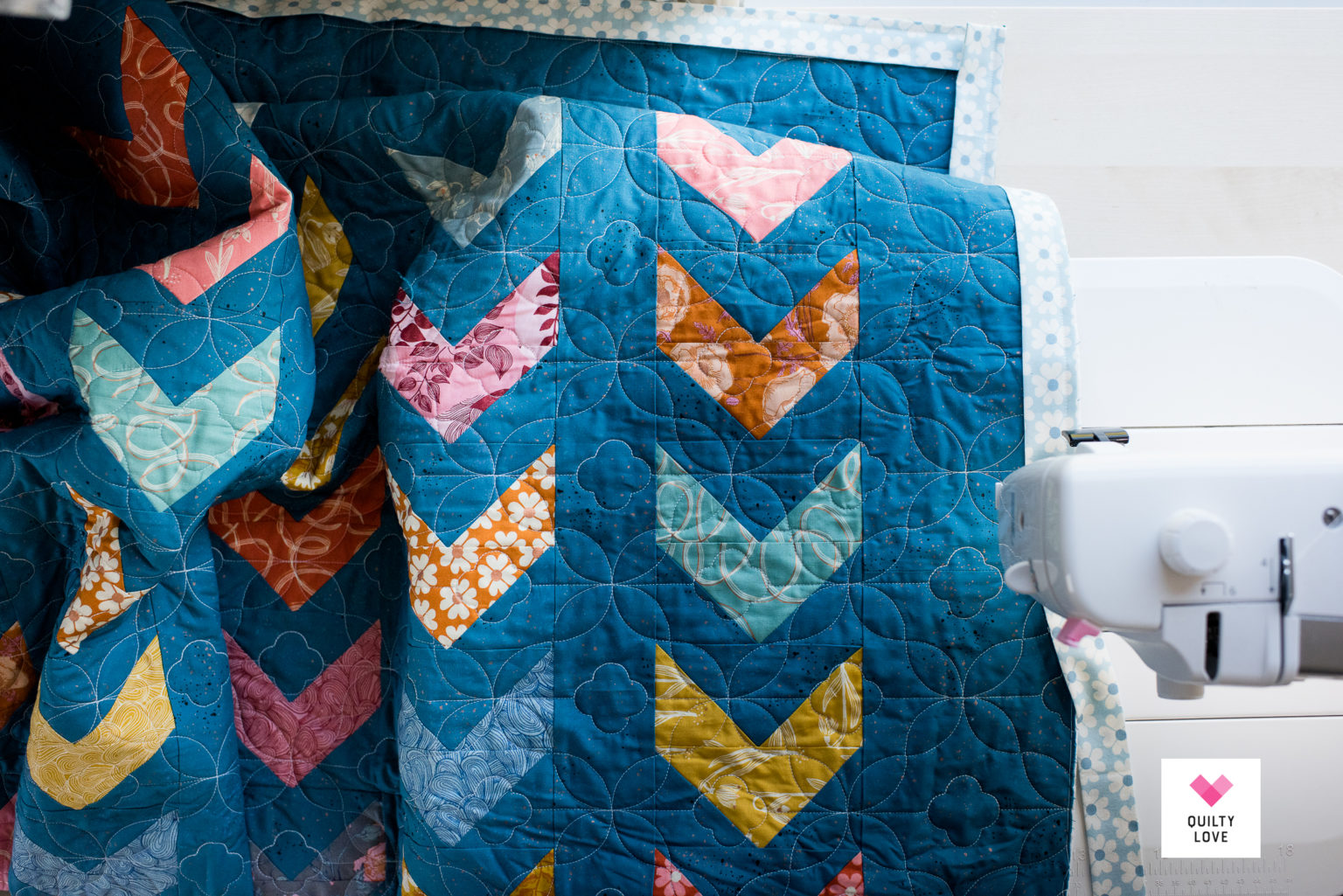 Scrappy Arrows Quilt Pattern - Unruly Nature Fabric - Quilty Love