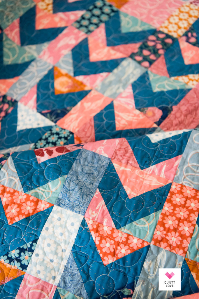 Scrappy Arrows Quilt Pattern - Unruly Nature Fabric - Quilty Love