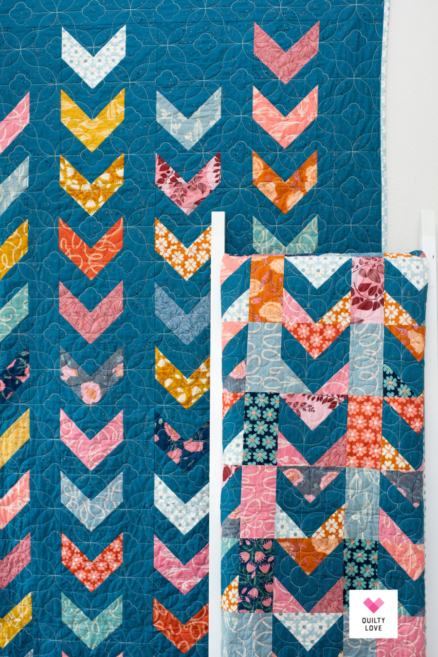 Scrappy Arrows Quilt Pattern - Unruly Nature Fabric - Quilty Love