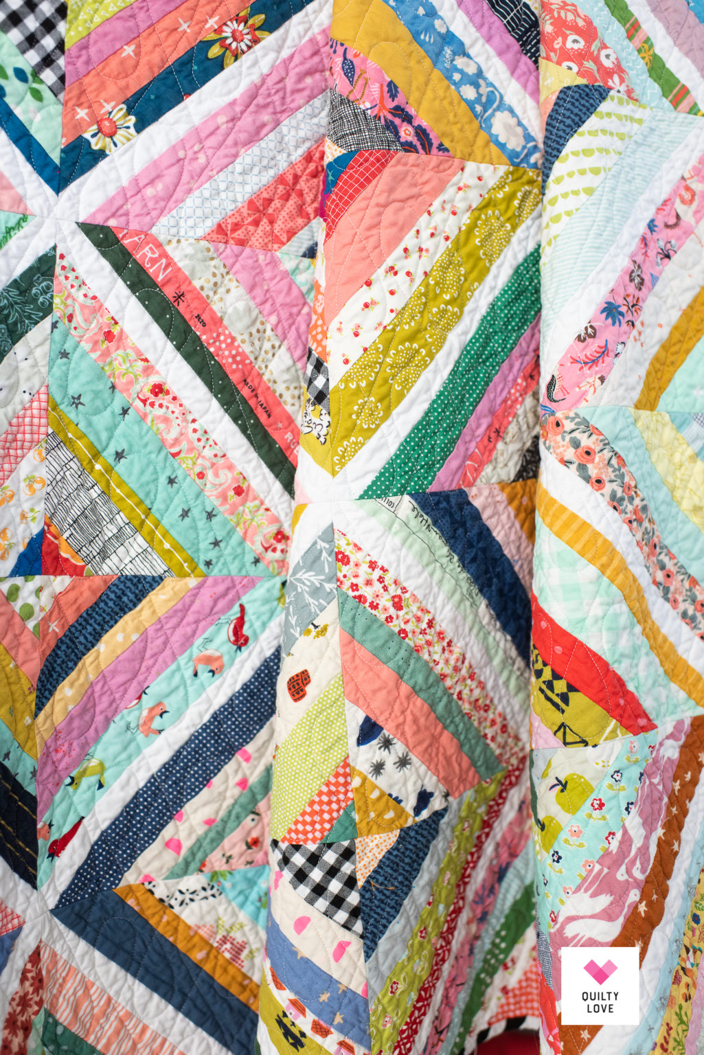 The scrappy and happy String Quilt - Quilty Love