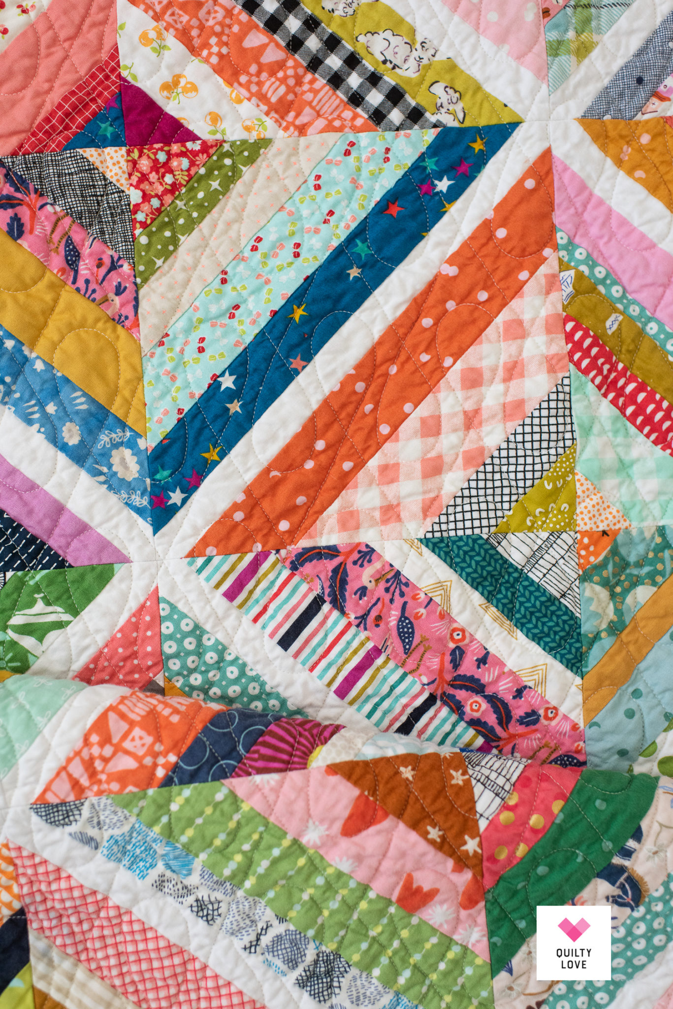The scrappy and happy String Quilt - Quilty Love