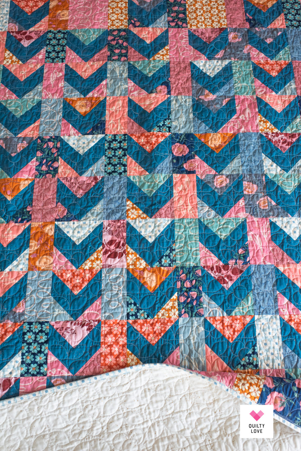 Scrappy Arrows Quilt Pattern - Unruly Nature Fabric - Quilty Love