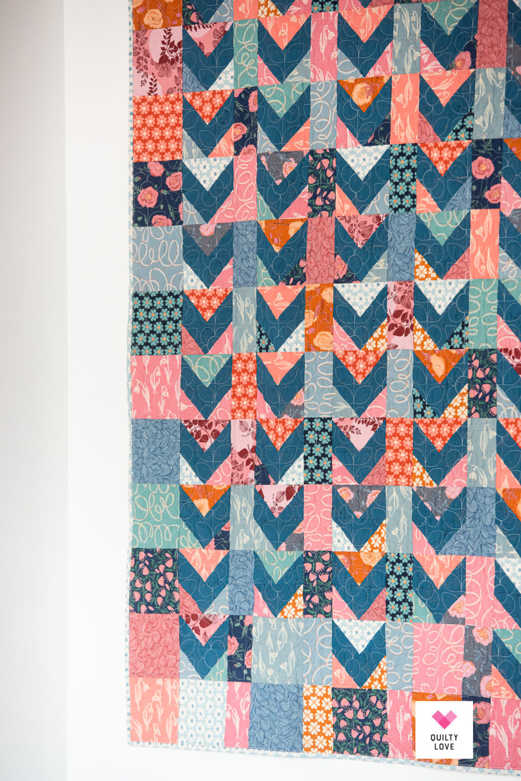 Scrappy Arrows Quilt Pattern - Unruly Nature Fabric - Quilty Love